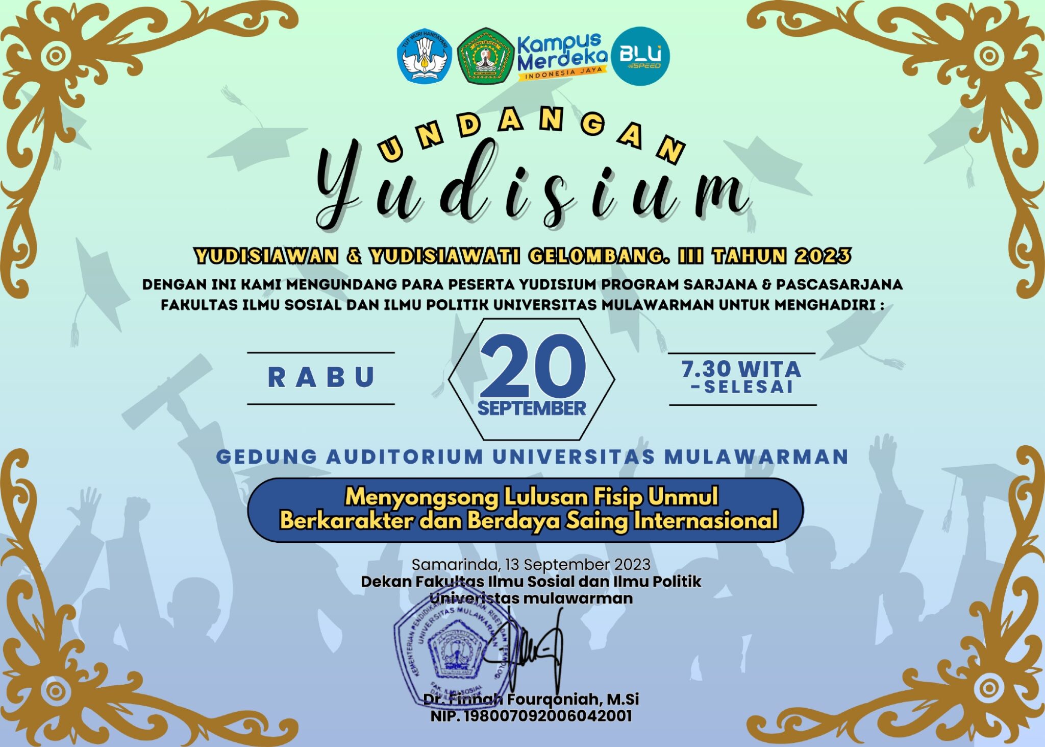 UNDANGAN GLADI BERSIH YUDISIUM DAN PELAKSANAAN YUDISIUM GELOMBANG III ...